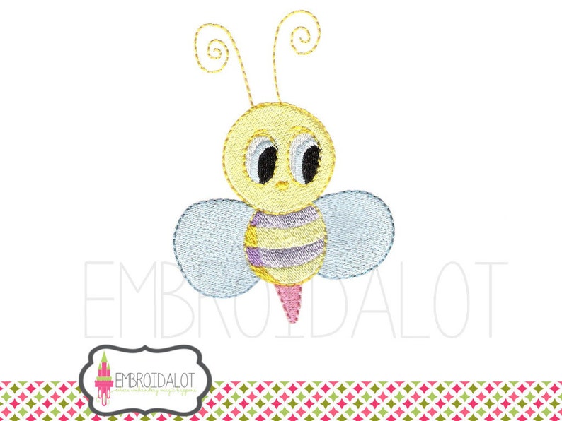 Bee Machine Embroidery Design. Cute Bee Embroidery. Perfect for Spring ...