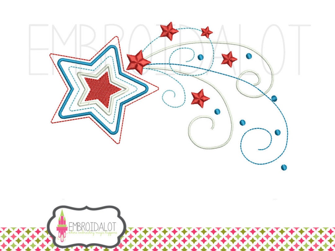 Star Machine Embroidery Design. Super Cute Patriotic Star Embroidery in ...