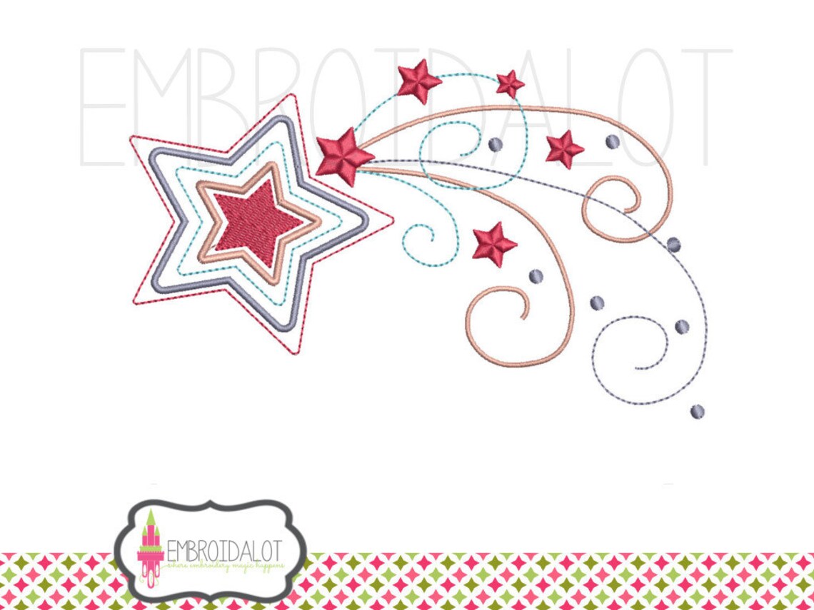 Star Machine Embroidery Design. Super Cute Patriotic Star - Etsy