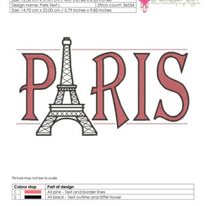 Parisian Embroidery Design. Paris Design With Eiffel Tower Embroidery ...