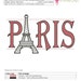 Parisian Embroidery Design. Paris Design With Eiffel Tower Embroidery ...