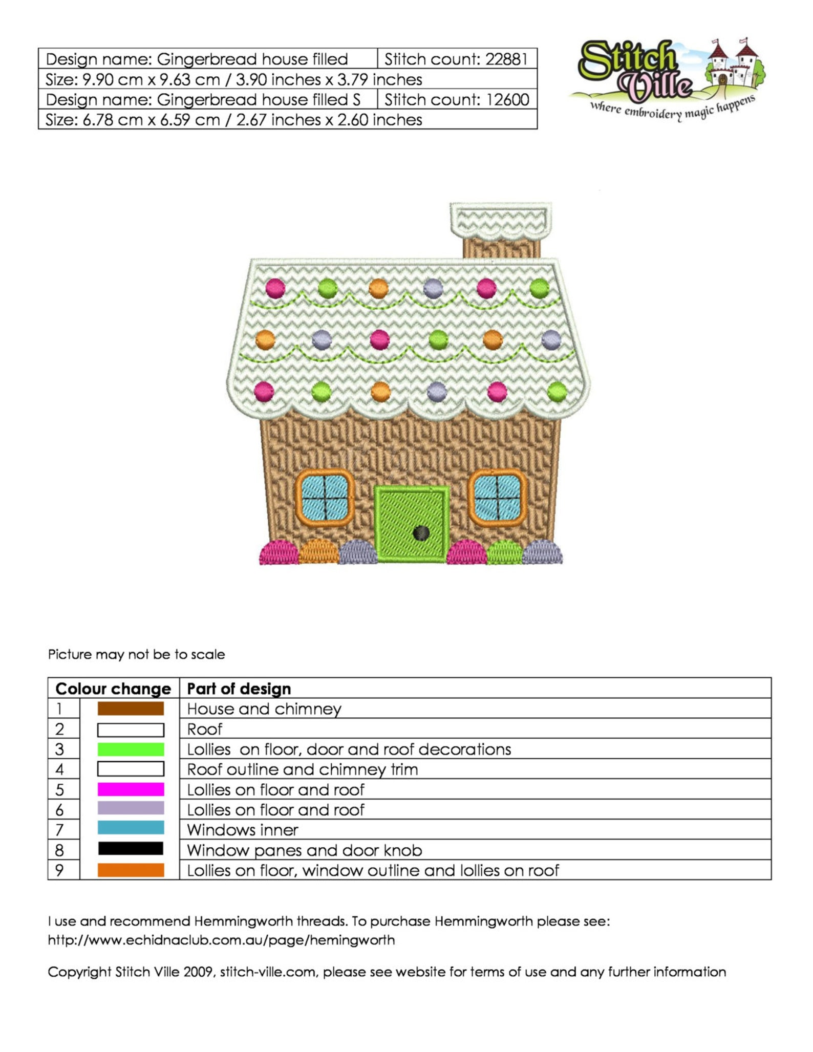 Gingerbread House Machine Embroidery Design. Filled Stitch - Etsy