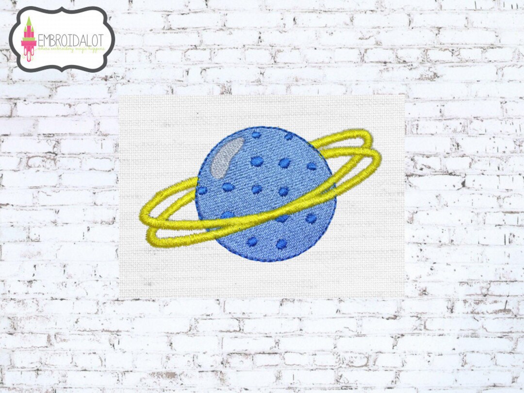 Planet Machine Embroidery Design. Saturn Embroidery Design in Filled ...