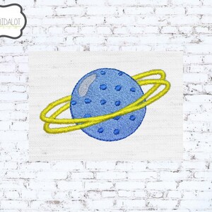 Planet Machine Embroidery Design. Saturn Embroidery Design in Filled ...