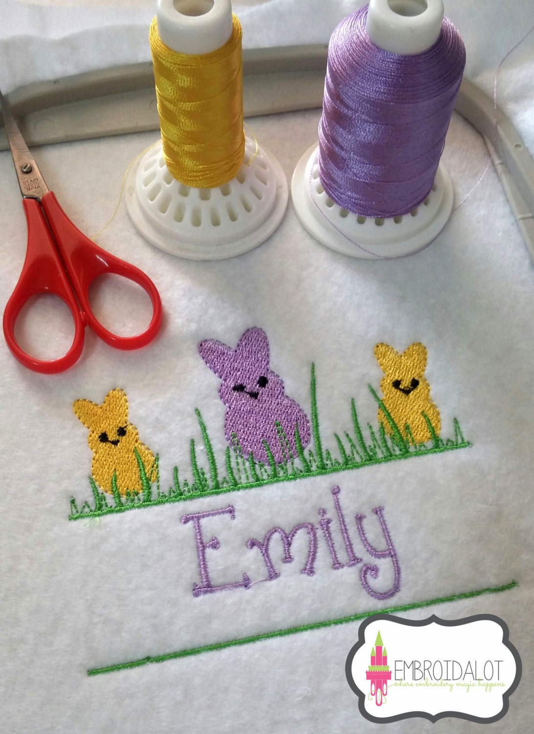 Peep Frame Machine Embroidery Design. Such a Cute Easter | Etsy