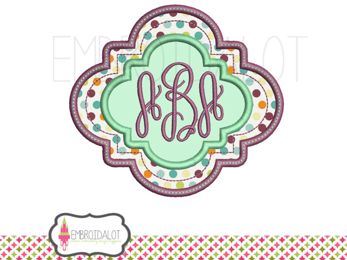 Monogram Frame Applique Embroidery Design. Pretty Text Frame Applique ...