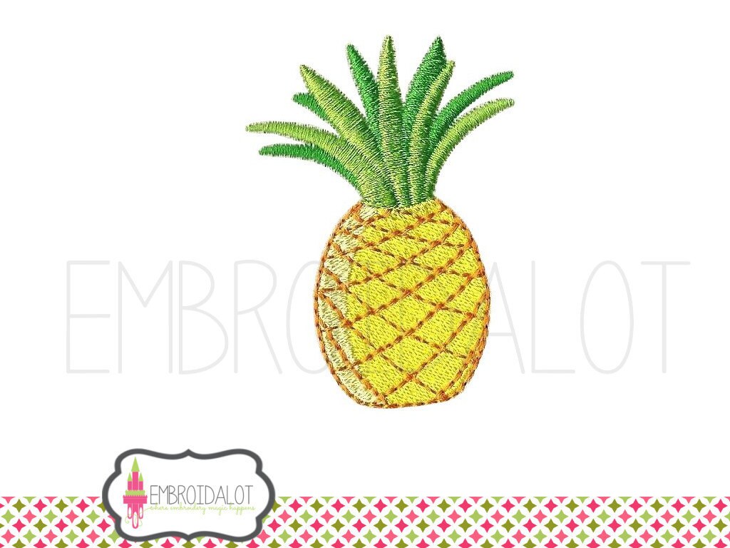 Pineapple Machine Embroidery Design. Fruity Tropical - Etsy Australia