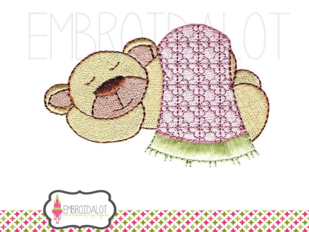 Teddy Bear Embroidery Design. Sleepy Teddy Embroidery, Cute! Great Nap ...