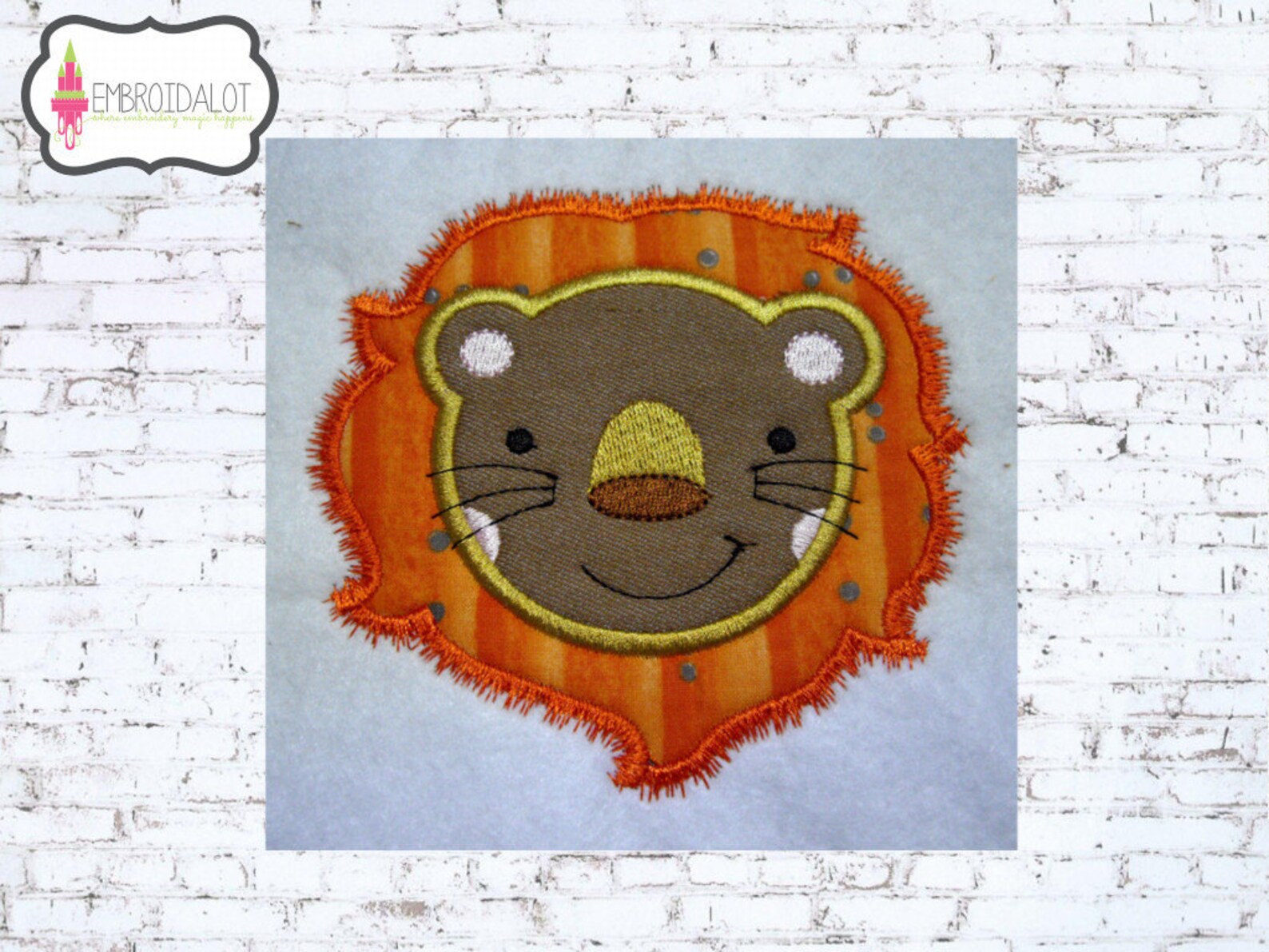 Lion Applique Design. Cute Lion Embroidery Design. Instant | Etsy