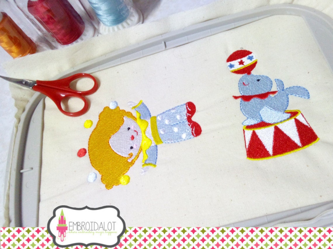 Circus Machine Embroidery Designs. Circus Embroidery Themed, so Cute,4 ...