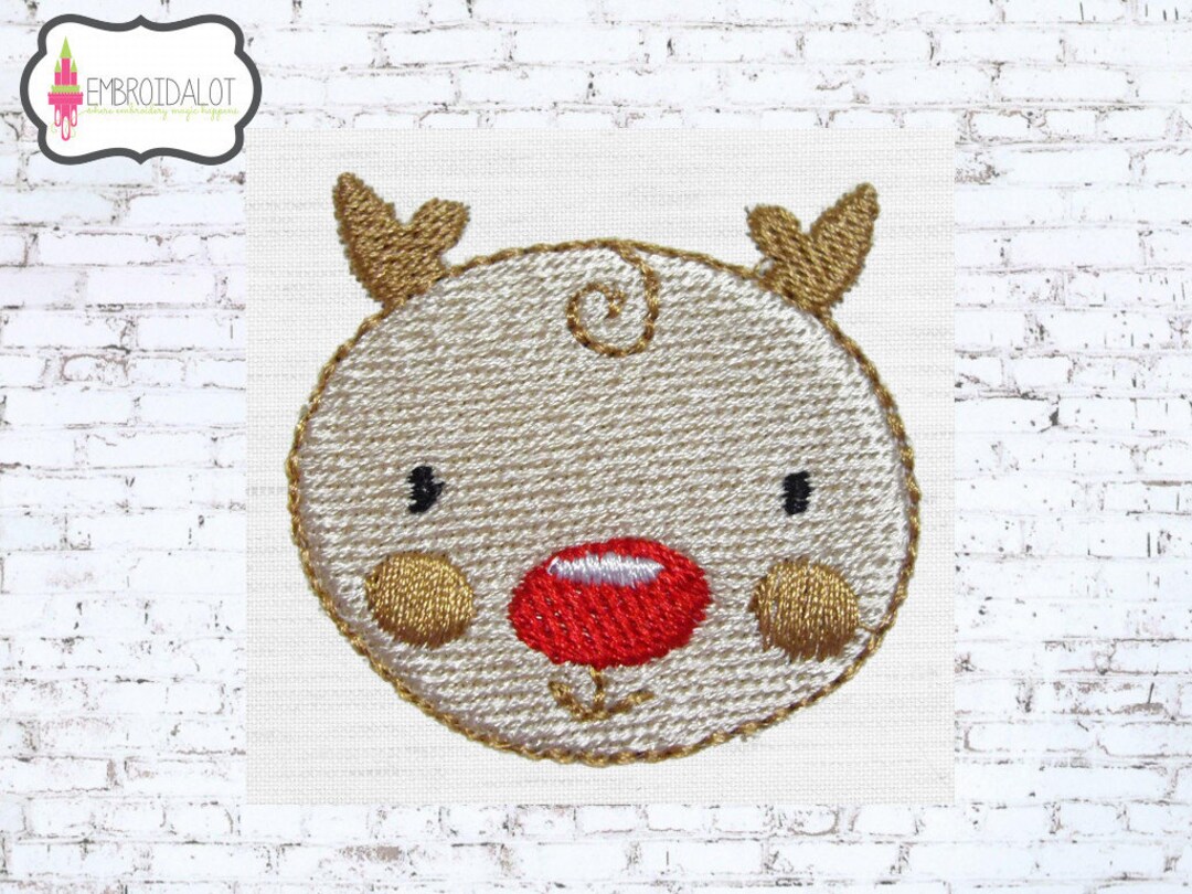 Rudolf Machine Embroidery Design. Two Mini Sizes. Cute Christmas ...