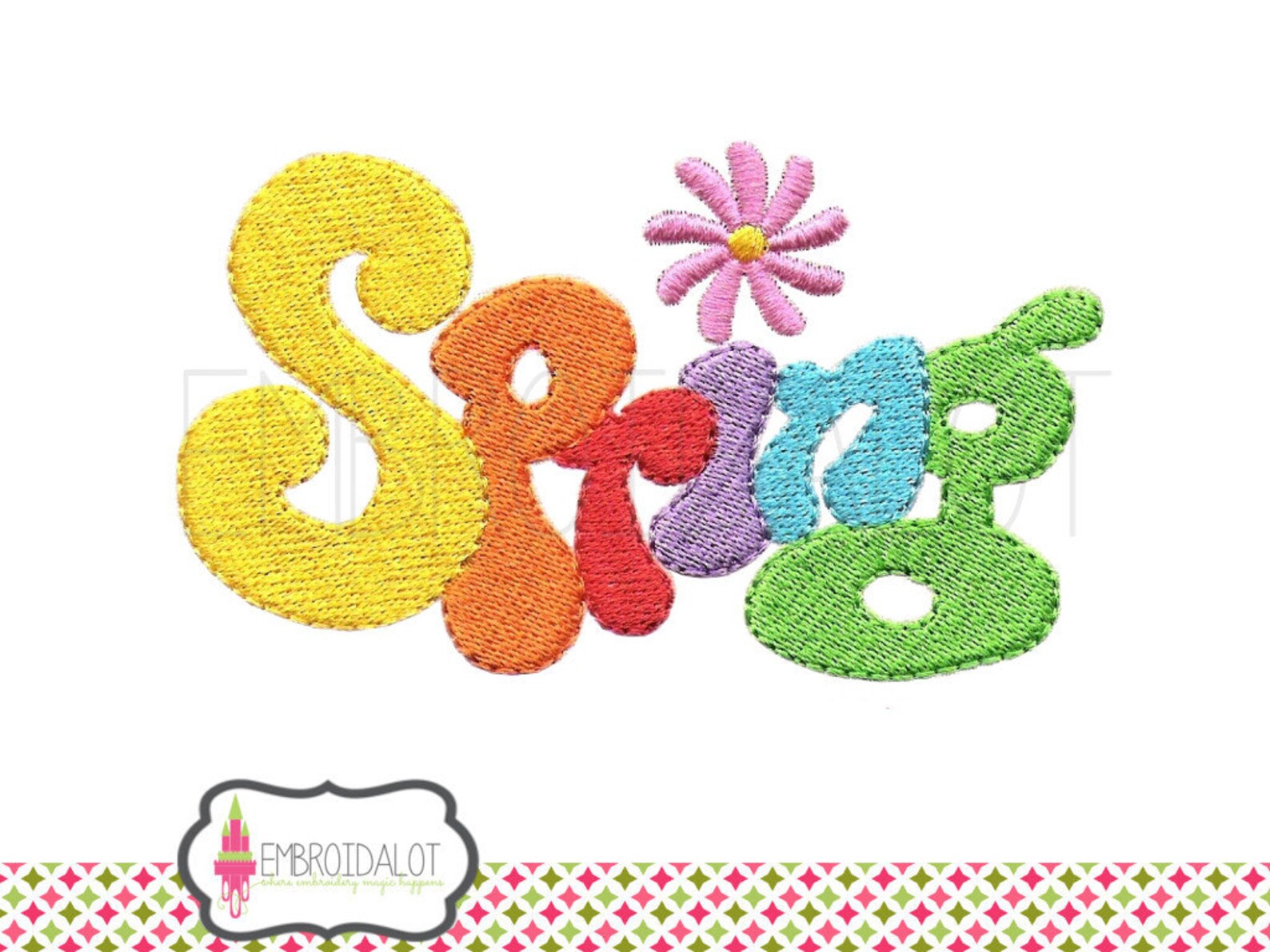 Spring Machine Embroidery Design. Groovy Spring Embroidery - Etsy