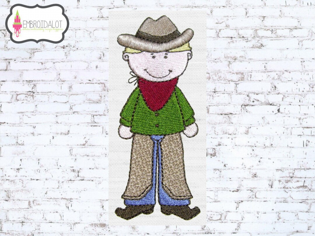 Cowboy Machine Embroidery Design. Cowboy Embroidery Design. Ranch ...