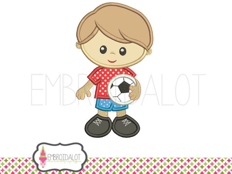 Soccer Applique Design. Cute Soccer Embroidery Design 6 | Etsy
