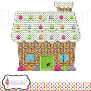 Gingerbread House Machine Embroidery Design. Filled Stitch With ...