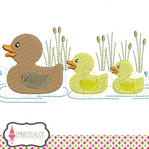 Duck Machine Embroidery Design. Duck Embroidery, Mom and Babies in 2 ...