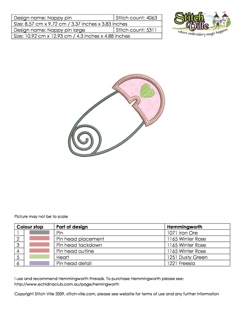Nappy Pin Applique Embroidery Design. Cute Baby Applique. Baby - Etsy