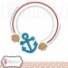 Nautical Monogram Frame Embroidery. Beach Embroidery Design. Summer ...