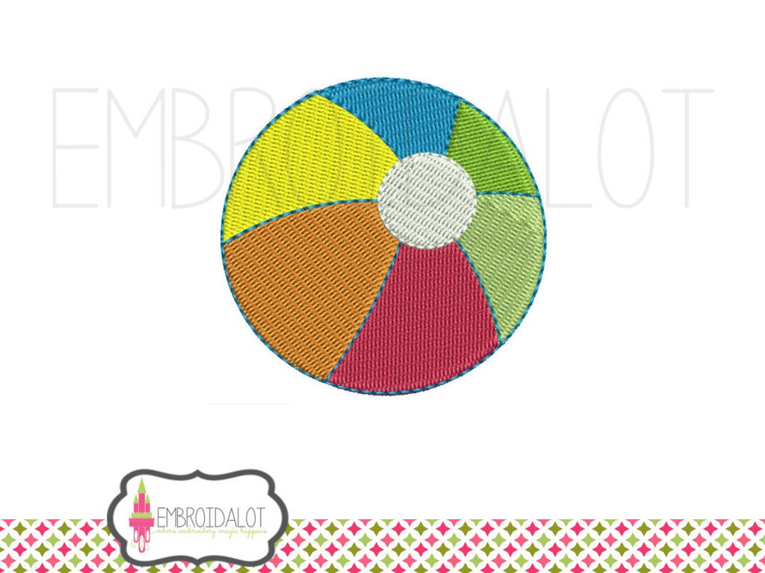 Mini Beachball Embroidery. Summer Embroidery for Small Spots. Beach ...