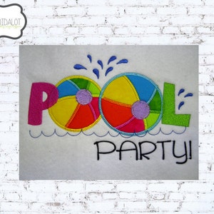 Pool Party Embroidery. Fun Summer Embroidery for the Summer. Summer ...