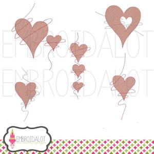 Heart Embroidery Design Set, 5 Simple Machine Embroidery Hearts All ...