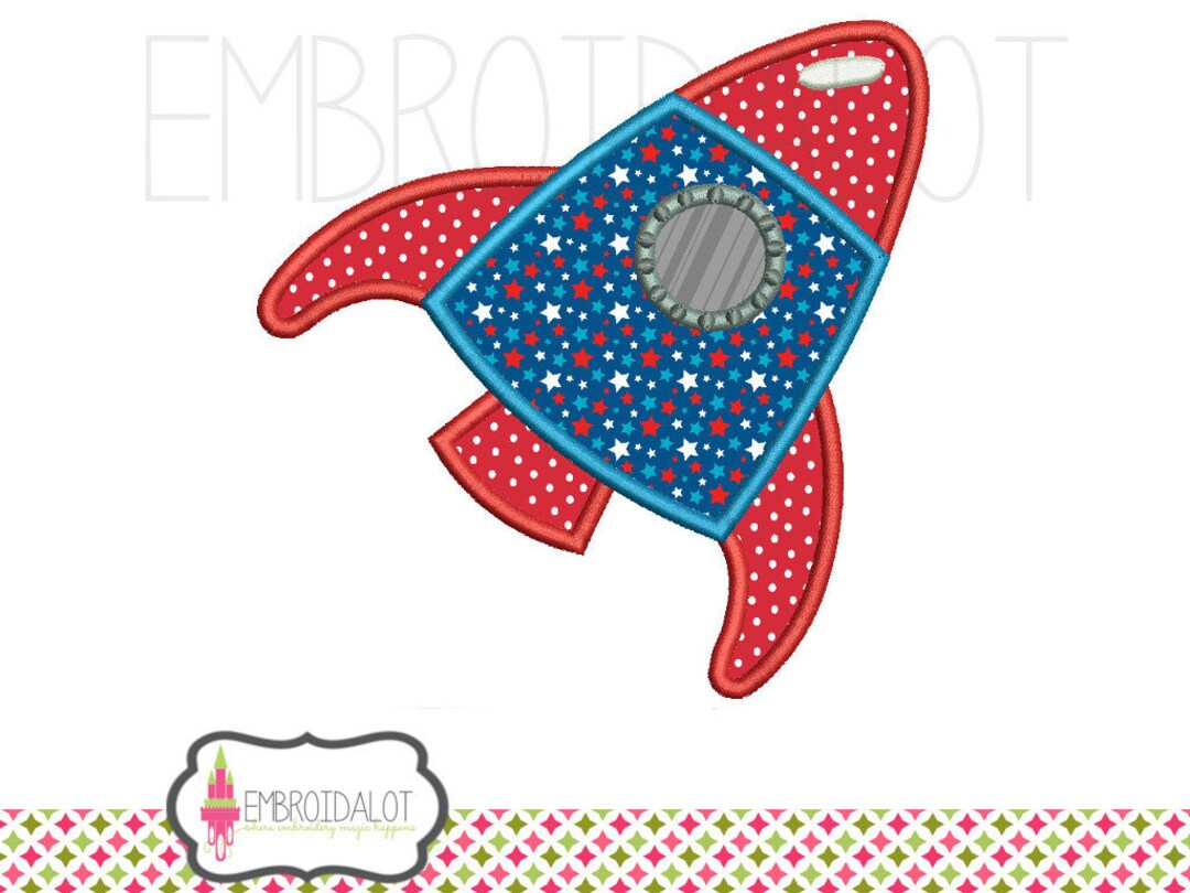 Rocket Applique Embroidery Design. Fun Rocket Embroidery. Space ...