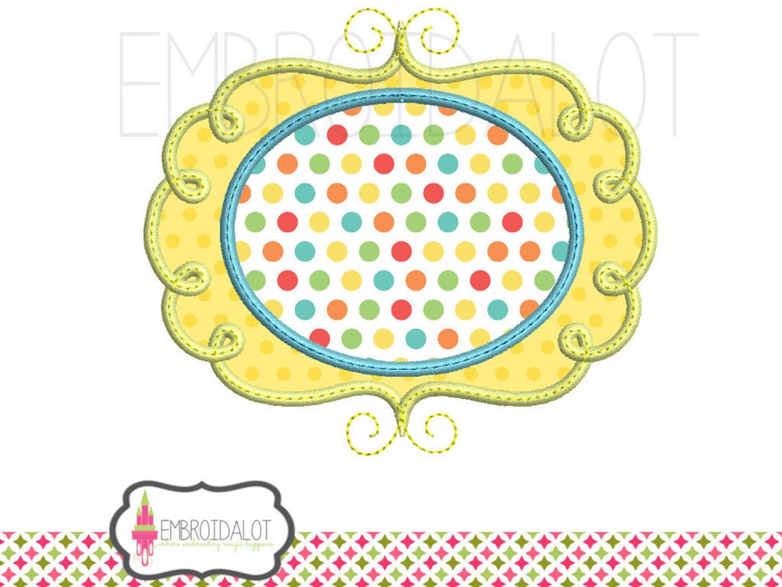 Girly Monogram Frame Applique Embroidery Design. Style 5 - Etsy