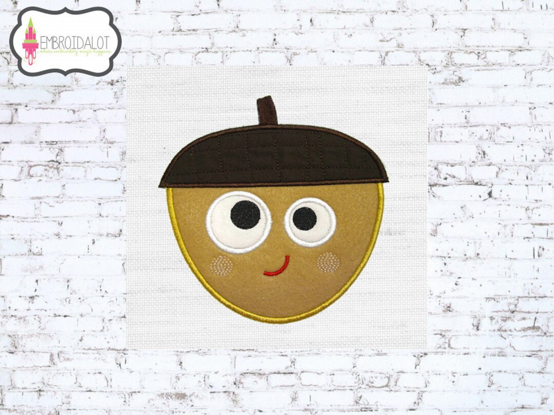 Lil Acorn Applique Embroidery Design. Cute Acorn Embroidery Design ...