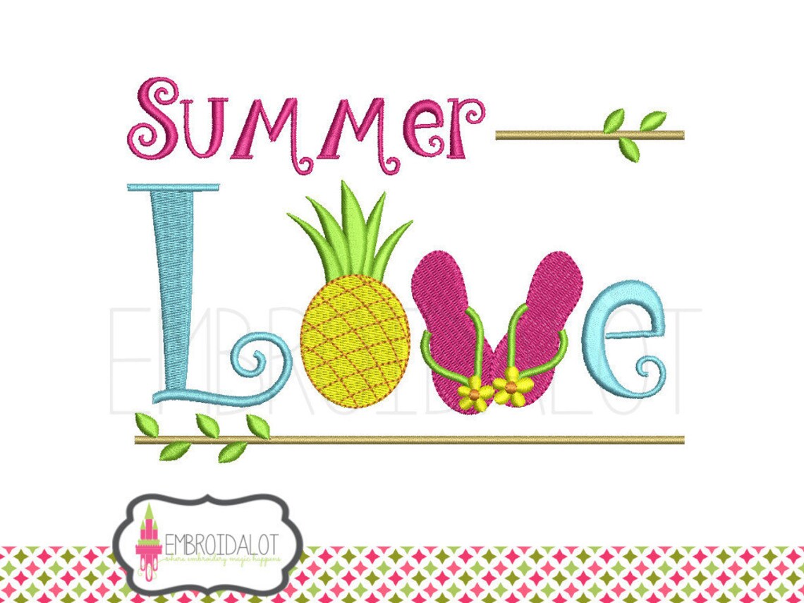 Summer Machine Embroidery Design. Fun Beach Embroidery. Summer ...