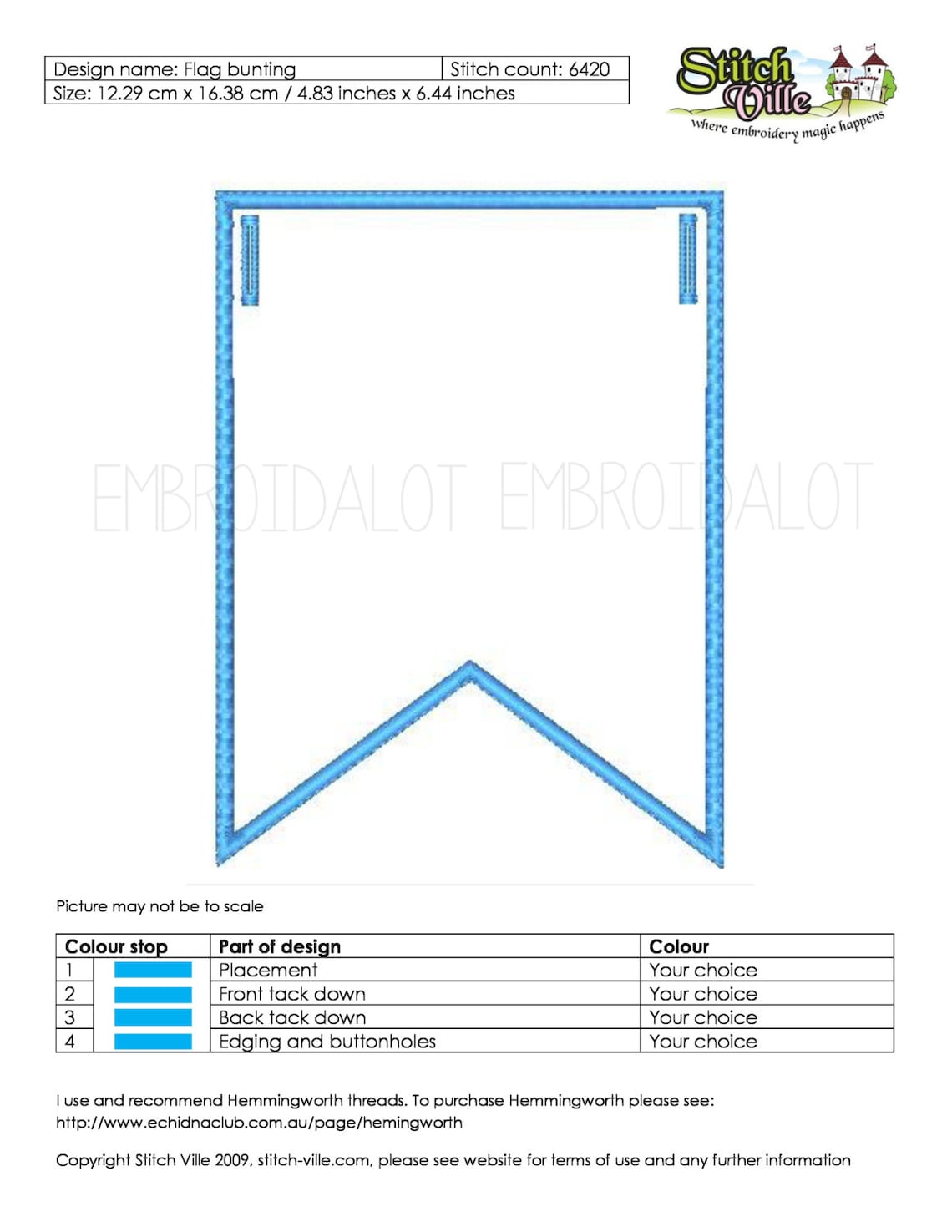 Bunting Machine Embroidery Design. Made in the Hoop, Flag Shape. Made ...