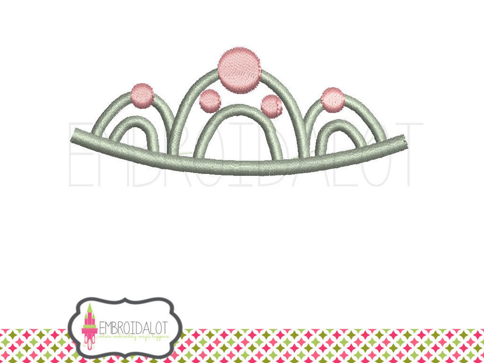 Tiara Machine Embroidery Design. Pretty Princess Embroidery. - Etsy