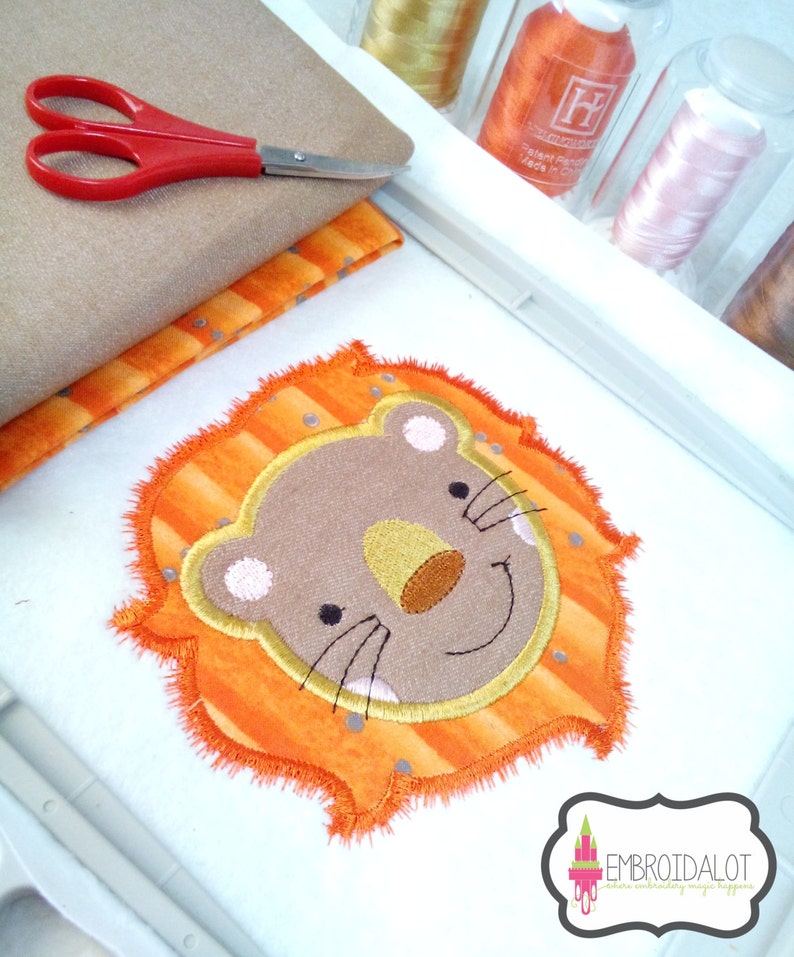 Lion Applique Design. Cute Lion Embroidery Design. Instant | Etsy