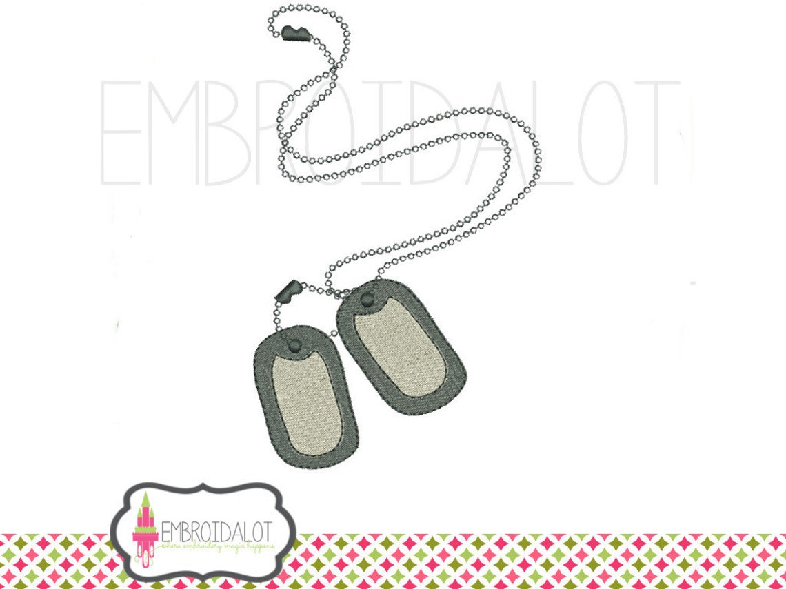 Dog Tag Embroidery Design. Army Embroidery. 5x7 Inches Filled ...