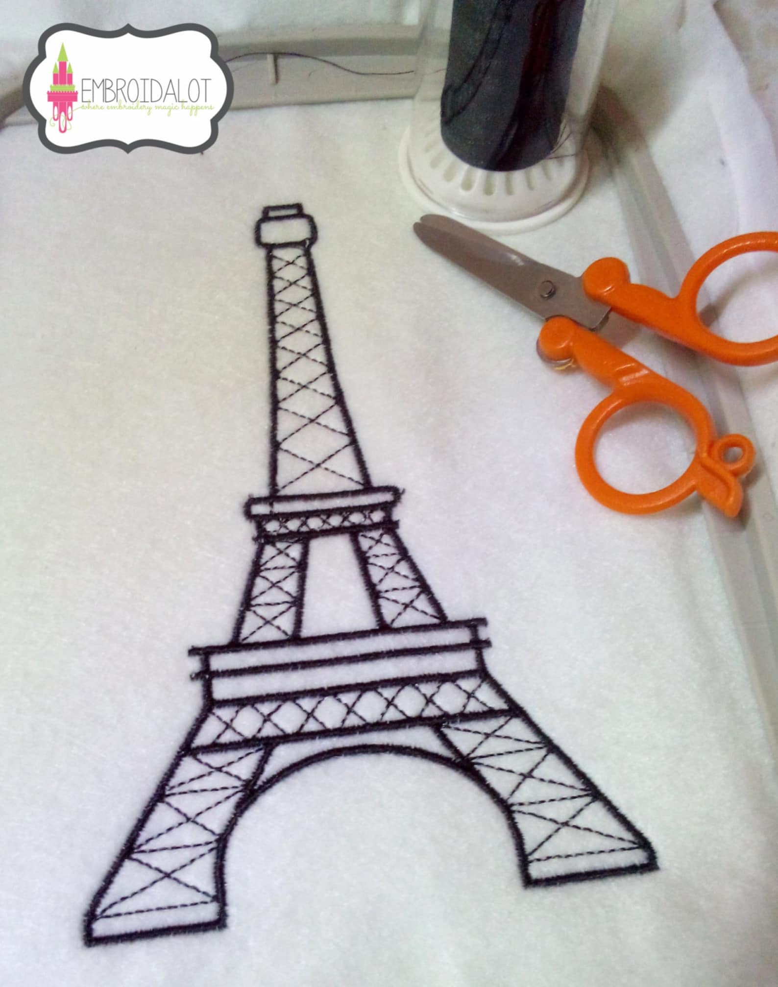 Eiffel Tower Machine Embroidery Design. French Embroidery - Etsy