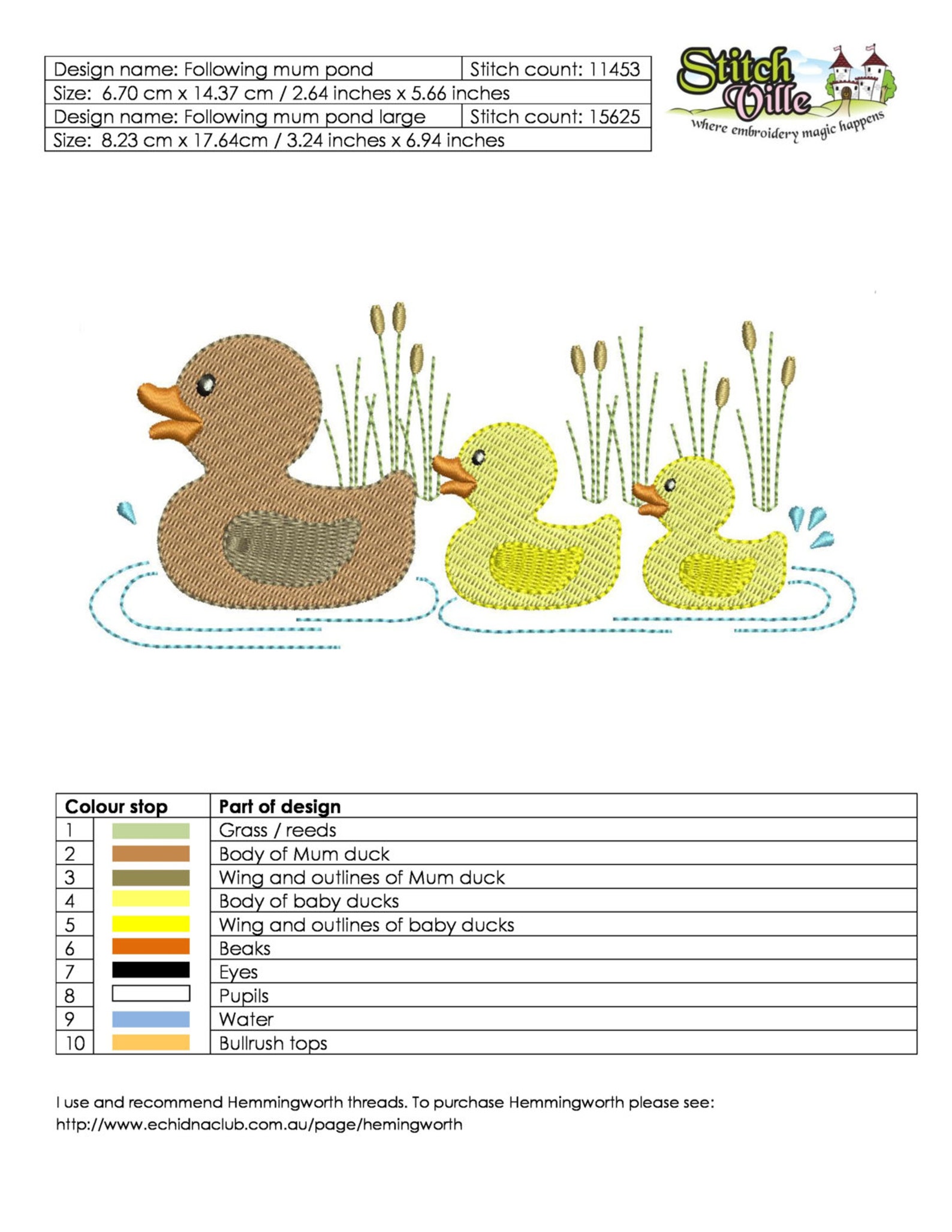 Duck Machine Embroidery Design. Duck Embroidery Mom and - Etsy