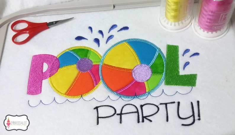 Pool Party Embroidery. Fun Summer Embroidery for the Summer. - Etsy