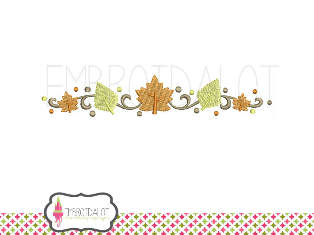 Fall Border Embroidery Design. Fall / Thanksgiving Monogram | Etsy