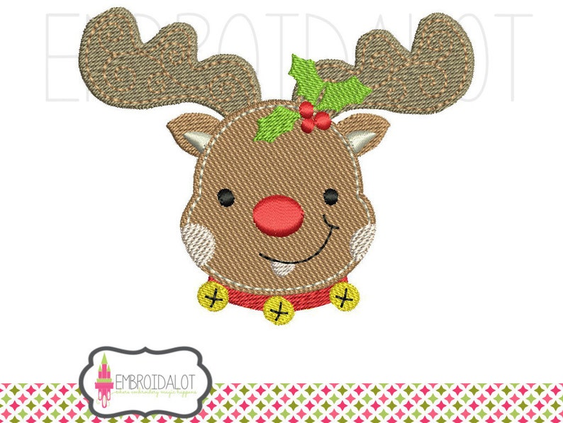 Rudolf Machine Embroidery Design. Christmas Embroidery With a | Etsy
