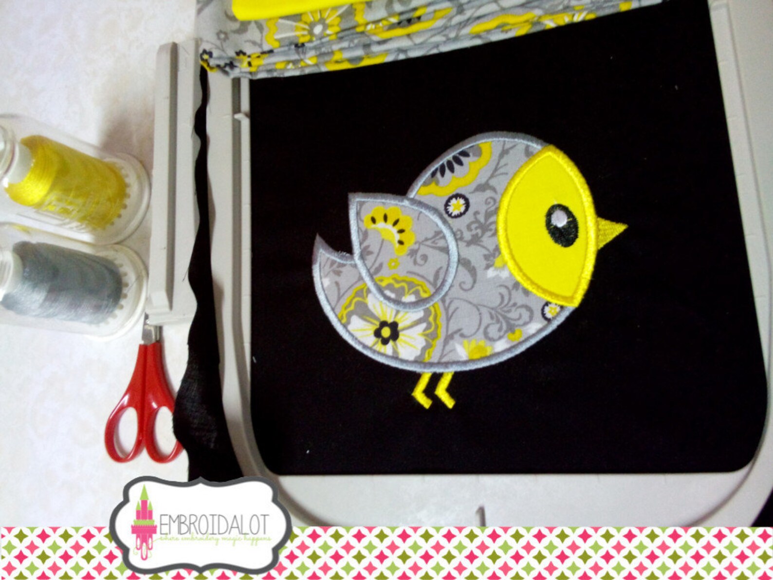 Cardinal Applique Embroidery Design. Such a Cute Chubby Little Bird ...