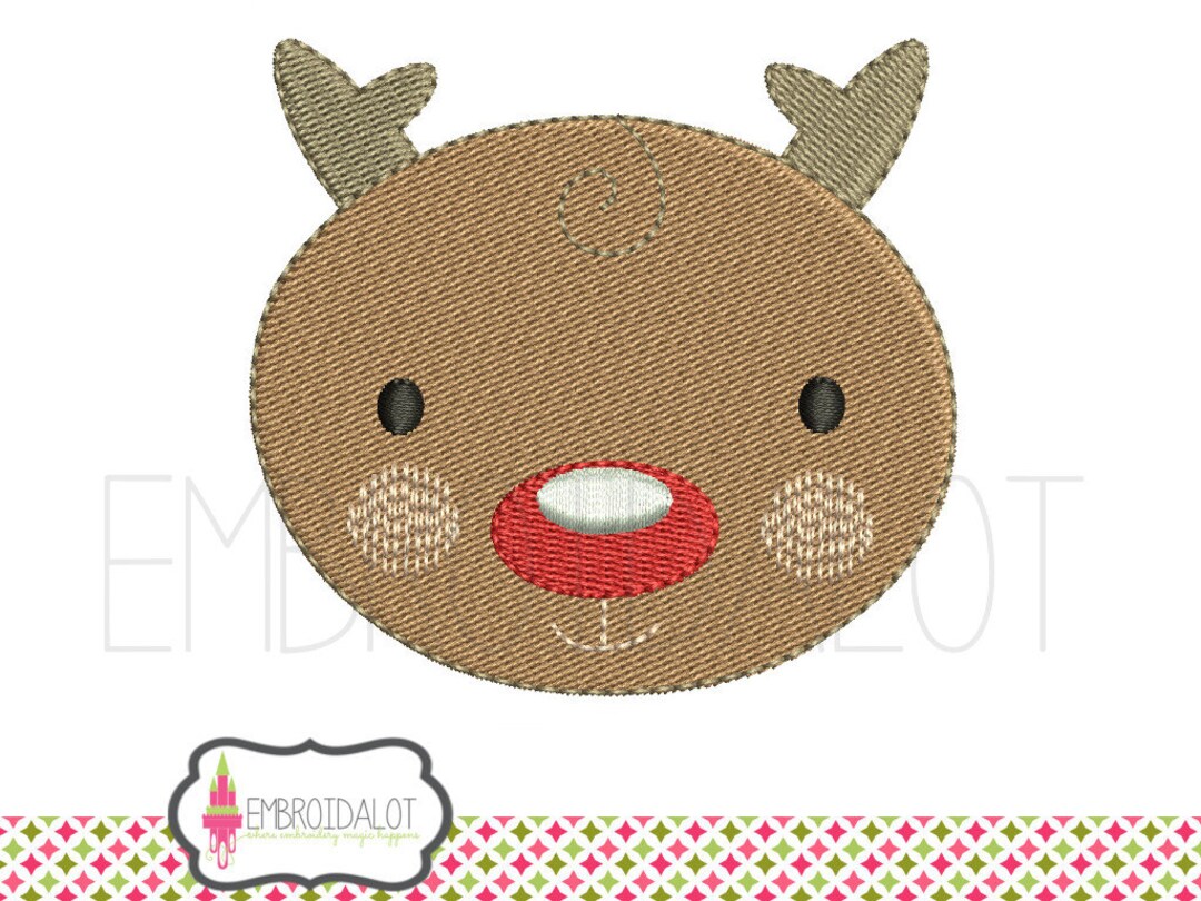 Rudolf Machine Embroidery Design. Two Mini Sizes. Cute Christmas ...