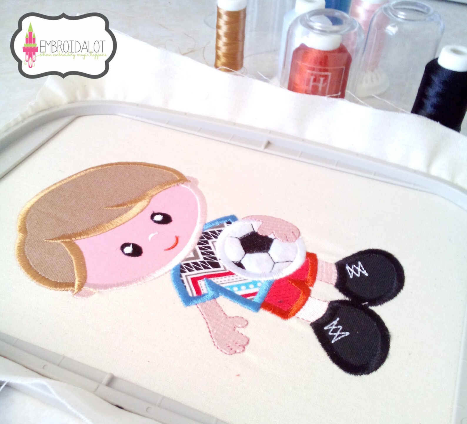 Soccer Applique Design. Cute Soccer Embroidery Design 6 | Etsy