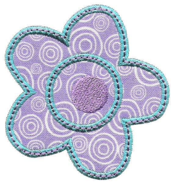 Flower Applique Embroidery Design. Simple Flower Applique - Etsy