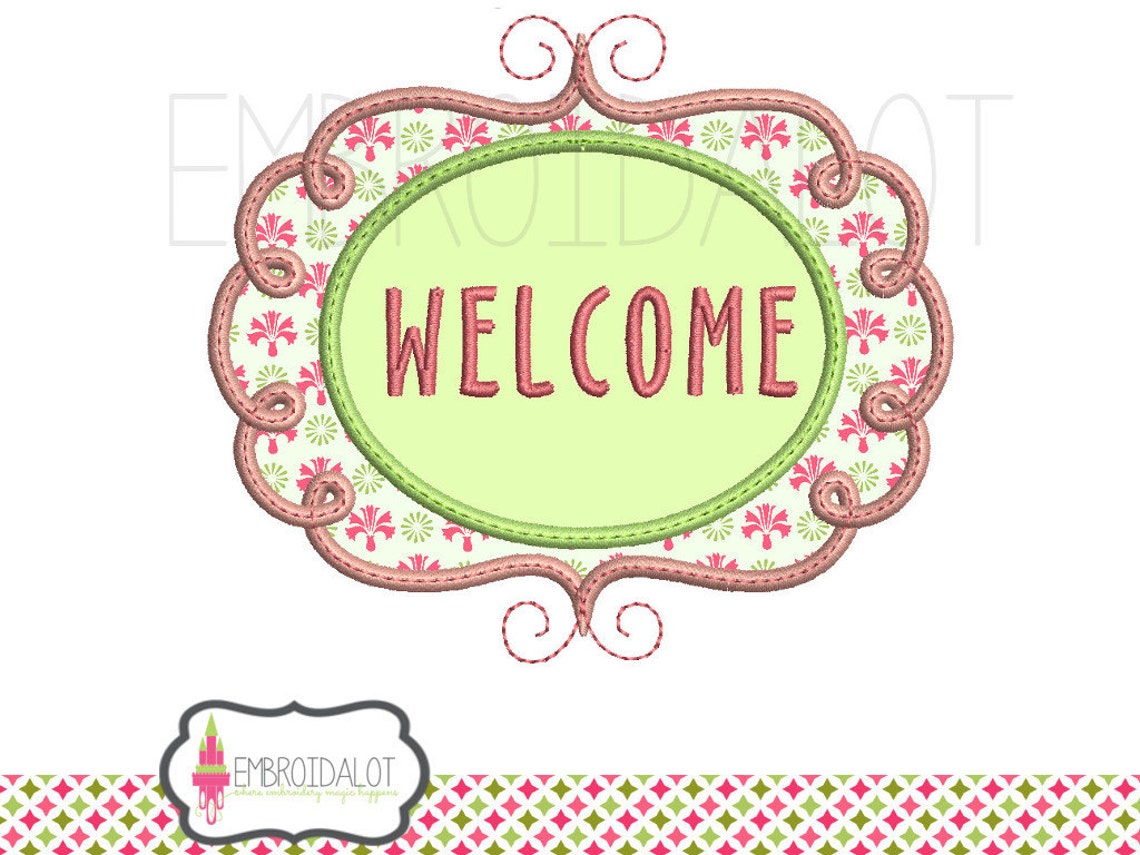 Girly Monogram Frame Applique Embroidery Design. Style 5 | Etsy