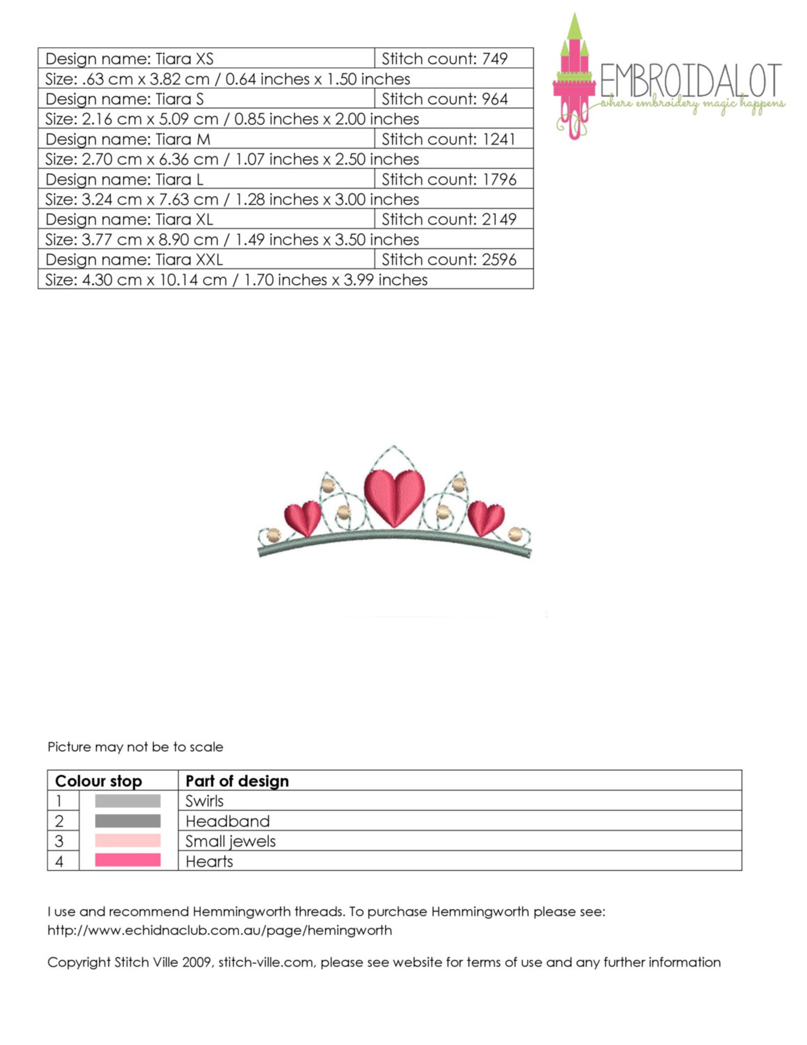 Tiara Machine Embroidery Design. Tiara Embroidery in 6 Sizes. Princess ...