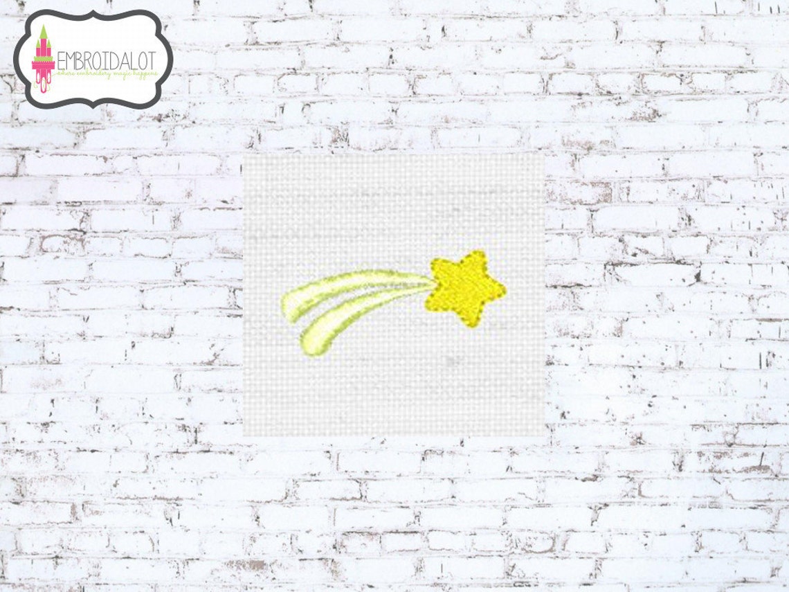 Shooting Star Machine Embroidery Design. Mini Star Filled - Etsy