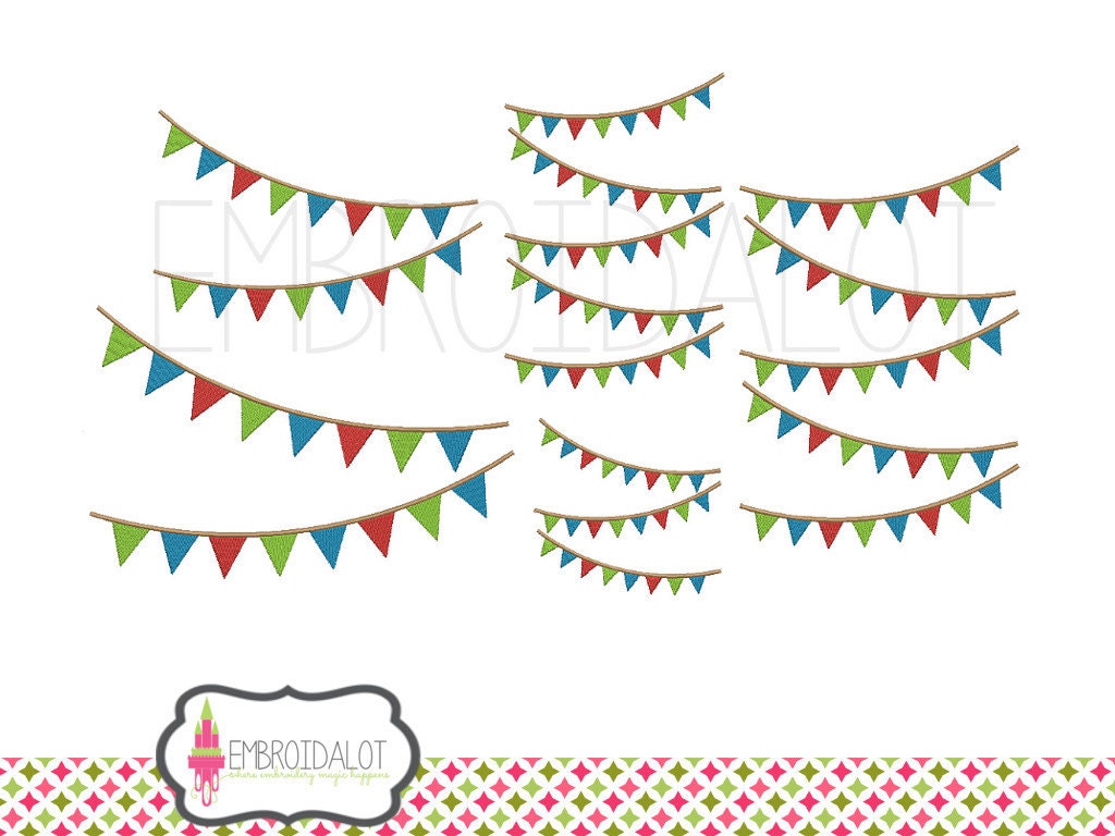Banner Embroidery Design. From 2 to 5 Strands in 5 Sizes. | Etsy