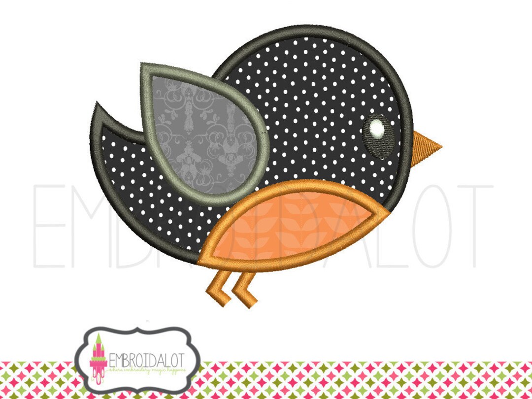 Robin Applique Embroidery Design. Such a Cute Chubby Little Bird ...