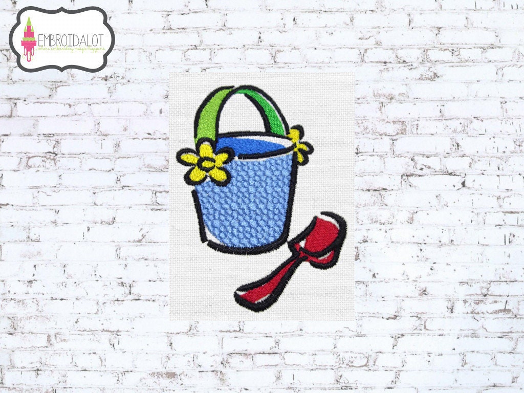 Bucket and Spade Machine Embroidery Design. Retro Vintage | Etsy