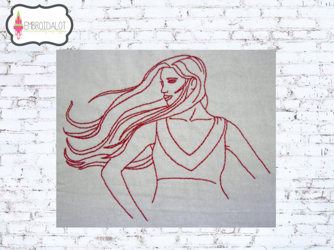 Cheerleader Machine Embroidery Design. Hair Blowing in the Wind, Two ...