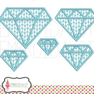 Diamond Applique Embroidery Design. on Trend Geometric Diamond ...